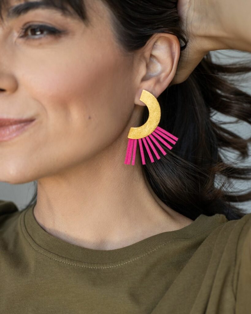 Carrie - Ohrringe (gold/fuchsia) online kaufen | OhMyGoddess